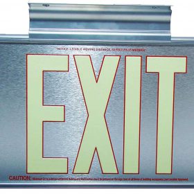 Non-Electric Photoluminescent Aluminum Glow in the Dark EXIT Signs