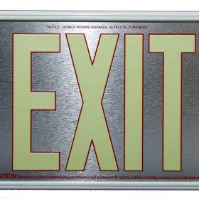 Non-Electric Photoluminescent Aluminum Glow in the Dark EXIT Signs
